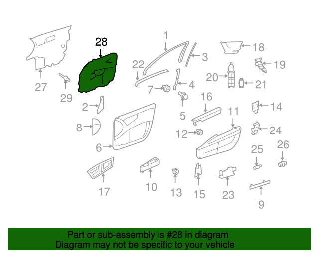 221-720-04-79 - Door Panel Carrier 2007-2013 Mercedes-Benz ...