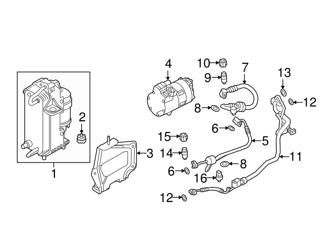 2017-2022 BMW A/C Refrigerant Suction Hose 64-53-9-321-594 ...