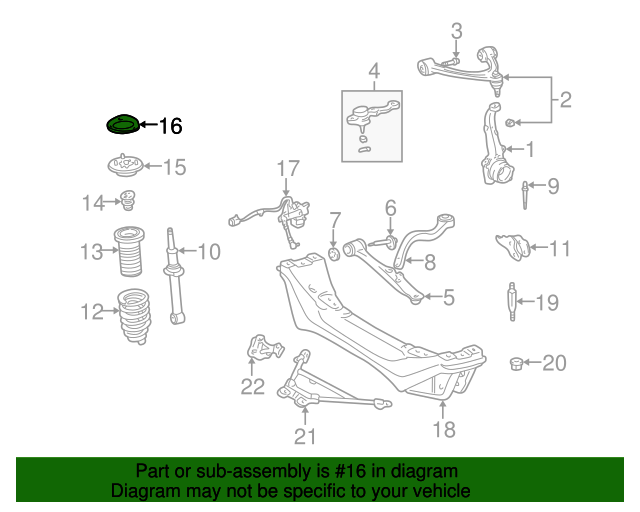 1993-2005 Lexus Upper Support 48681-30020 | Lexus of Pembroke Pines Parts