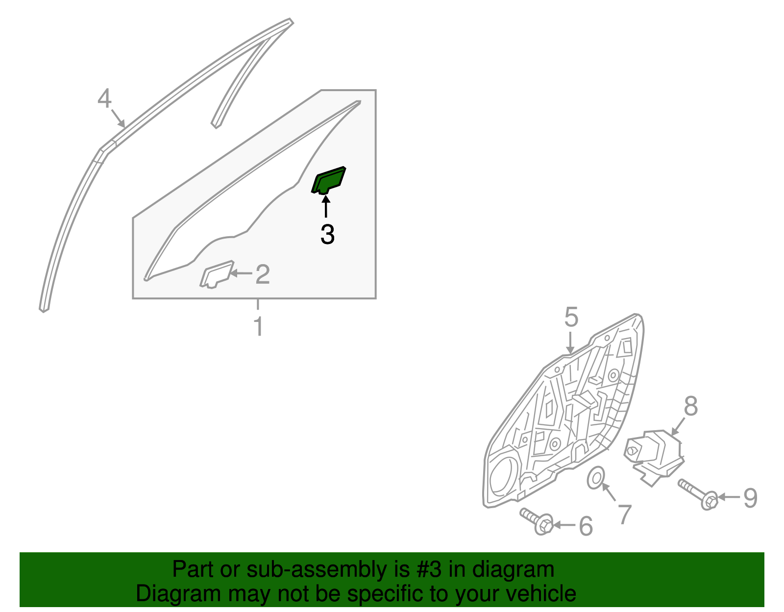 82413-C6000 - Door Glass Holder 2016-2024 Kia | Kia.Parts Store