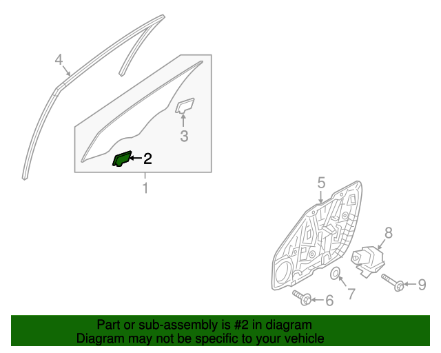 82413-2W000 - Door Glass Holder - 2015-2021 Kia | Kia Auto Parts