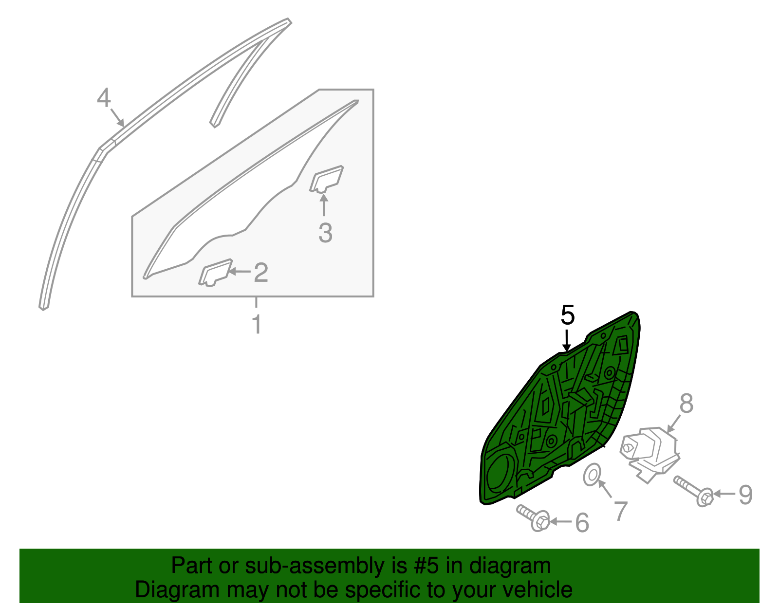 82471-D5000 - Window Regulator 2016-2020 Kia Optima | Kia.Parts Store