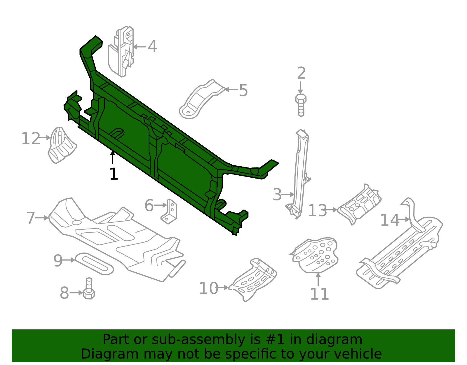 2015-2019 Nissan Radiator Support 62500-ZL80B | Nissan Parts Central