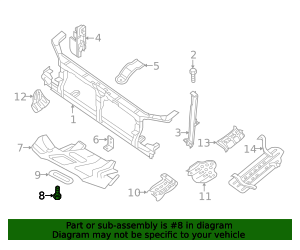 2000-2024 Nissan Radiator Support Splash Shield Bolt 08146-6162H ...