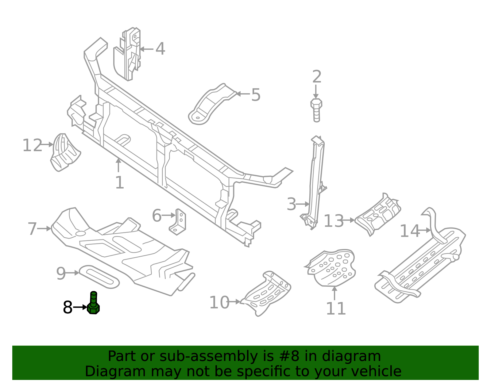 2000-2025 Nissan Radiator Support Splash Shield Bolt 08146-6162H ...