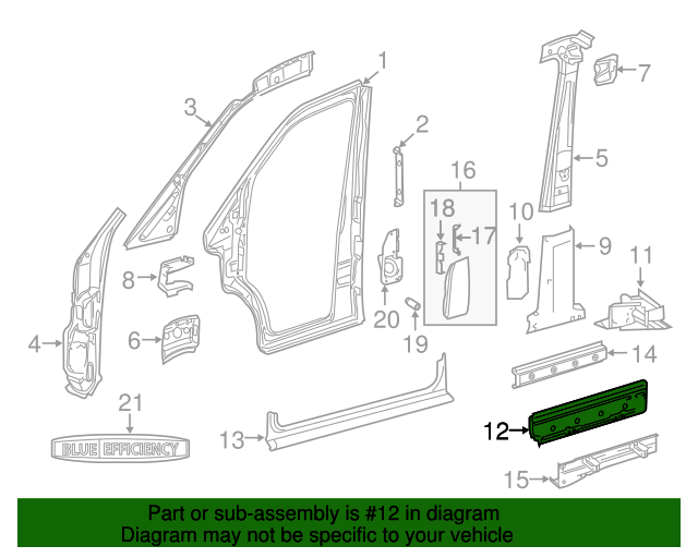 906-611-11-20 - Outer Rocker Panel 2010-2018 Mercedes-Benz | Mercedes ...