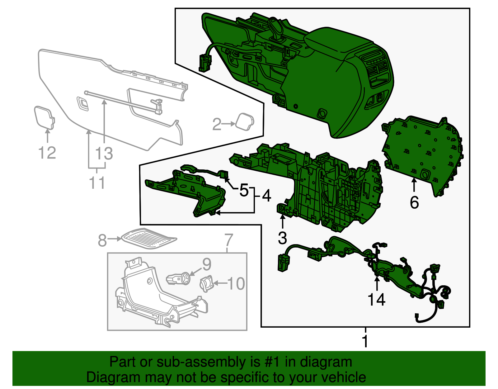 OEM GM Console Assembly For 2017 Cadillac XT5 - Part No. 84183922 ...