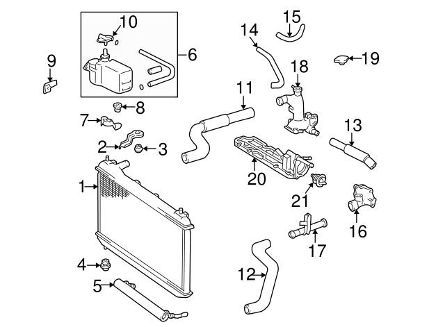 1999-2008 Lexus Thermostat Housing 16323-20020 | OEM Parts Online