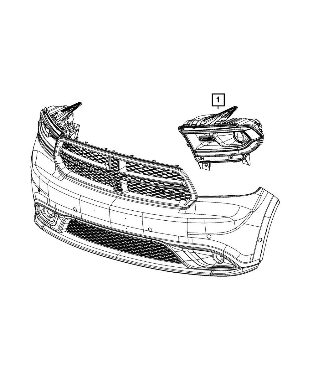 68433784AE - Headlamp, Right 2021-2025 Dodge Durango | Mopar Wholesale ...