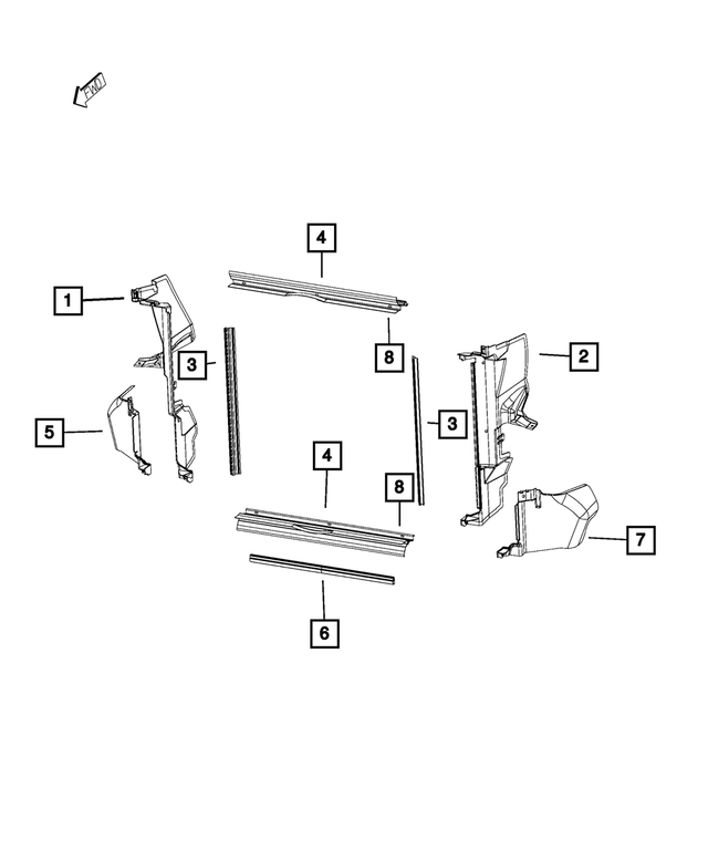 Genuine OEM Radiator Shield, Left Part# 57010357AA Fits 2011-2014 ...