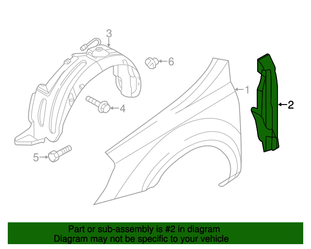 84141-4D500 - Fender Seal 2014 Kia Sedona | Kia.Parts Store