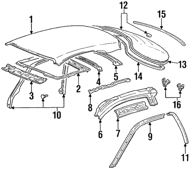1990-1993 Toyota Celica Reveal Molding Retainer Clip 75494-20060 ...