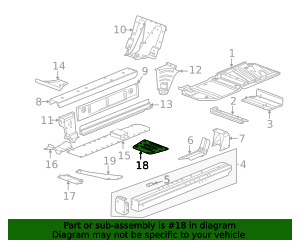 2020-2023 Chevrolet Corvette Floor Panel Tunnel Reinforcement 85541879 ...