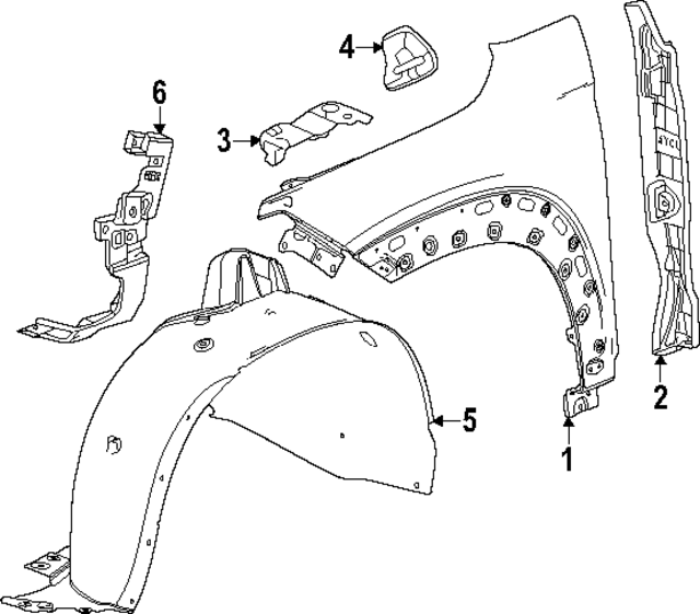 2024 Buick Envista Fender Liner 42780824 GM | GMPartsDirect.com