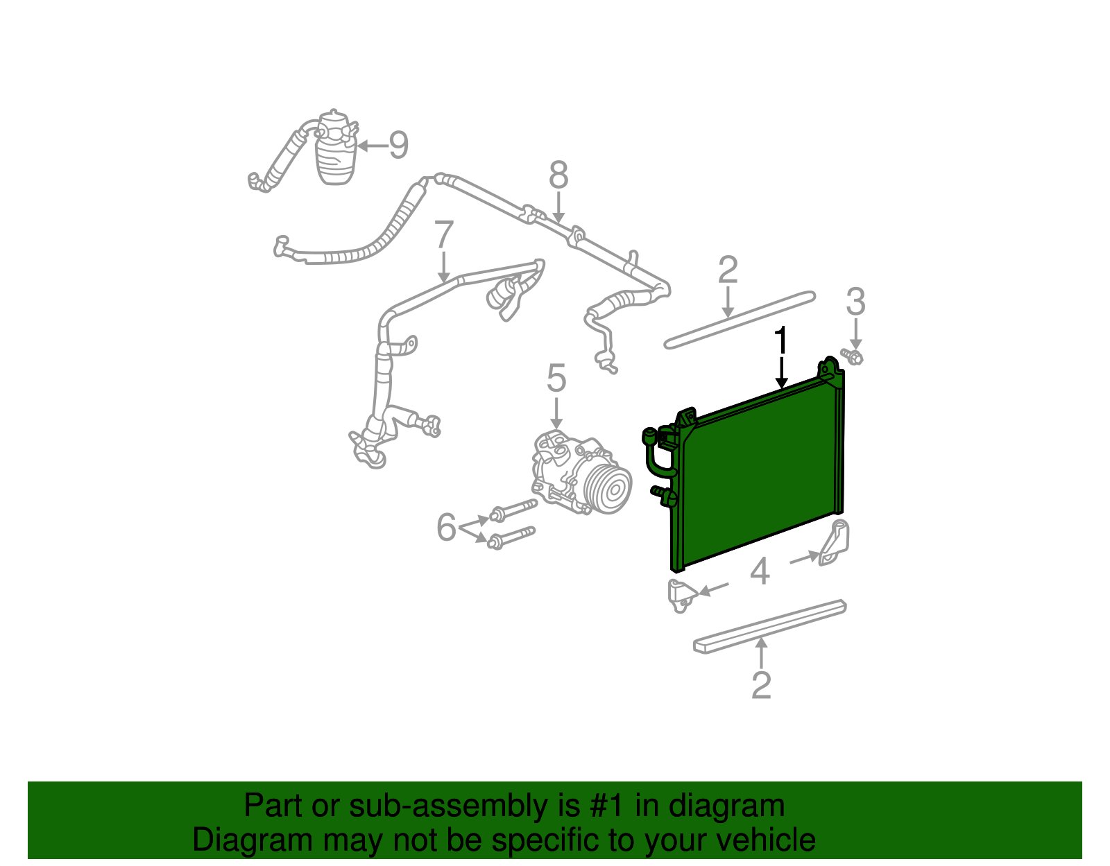 2002-2009 GM Air Conditioning Condenser 89019255 GM | GMPartsDirect.com