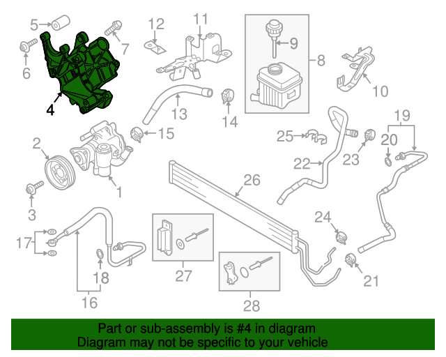 059-145-167-AM - Power Steering Pump Bracket 2013-2015 Audi ...