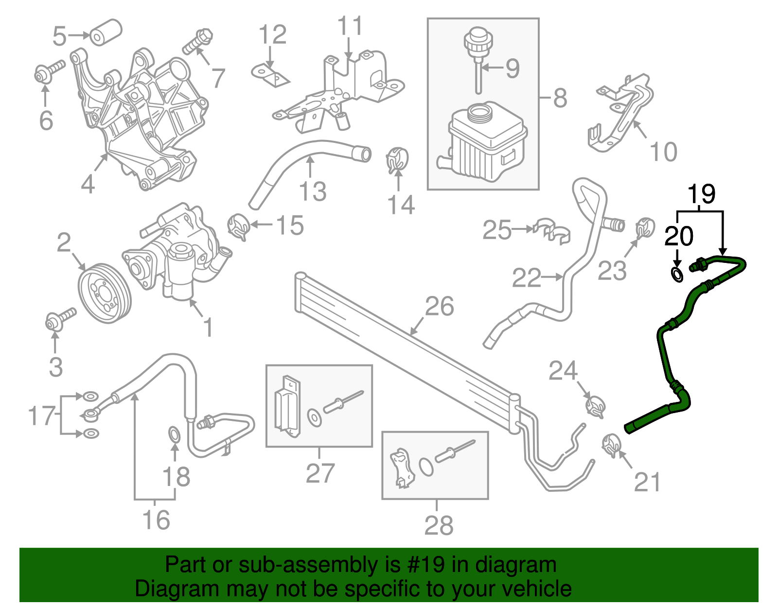 2009-2015 Audi Q7 Power Steering Return Hose 7L6-422-891-B | OEM Parts ...