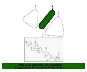 2004-2011 Kia Power Steering Belt 57170-2D101 | OEM Parts Online