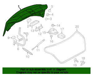 2012-2015 Volkswagen Passat Trunk Lid 561-827-025-D | OEM Parts Online