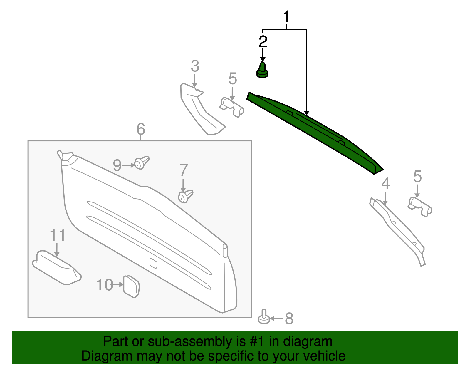 2014-2018 Subaru Forester Upper Trim Panel 94310SG000VH | Subaru Parts ...