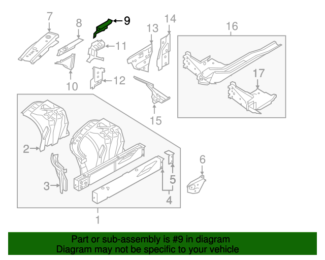 Genuine BMW 41-00-7-437-464 | Reinforced Panel Reinforcement | FREE ...