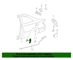 1999-2003 Toyota Solara Quarter Panel Protector 58748-06010 | Toyota ...