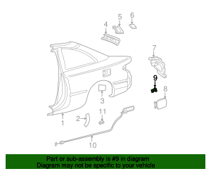Genuine Toyota Fuel Door Spring part# 77360-33010 for 1999-2003 Toyota ...