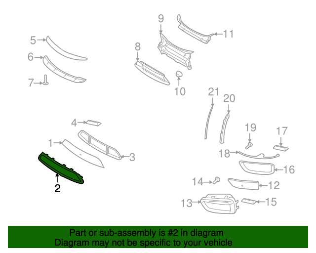 981-505-569-80 - Grille Molding 2016 Porsche Cayman | AutoNationParts.com