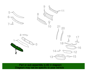 981-505-569-80 - Grille Molding 2016 Porsche Cayman | AutoNationParts.com