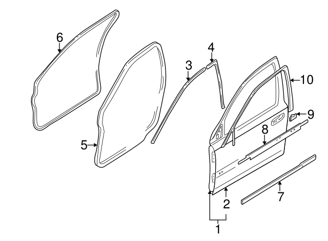 2004-2006 Volvo S80 Belt Weather-Strip - Driver's Side (LH) 30674511 ...