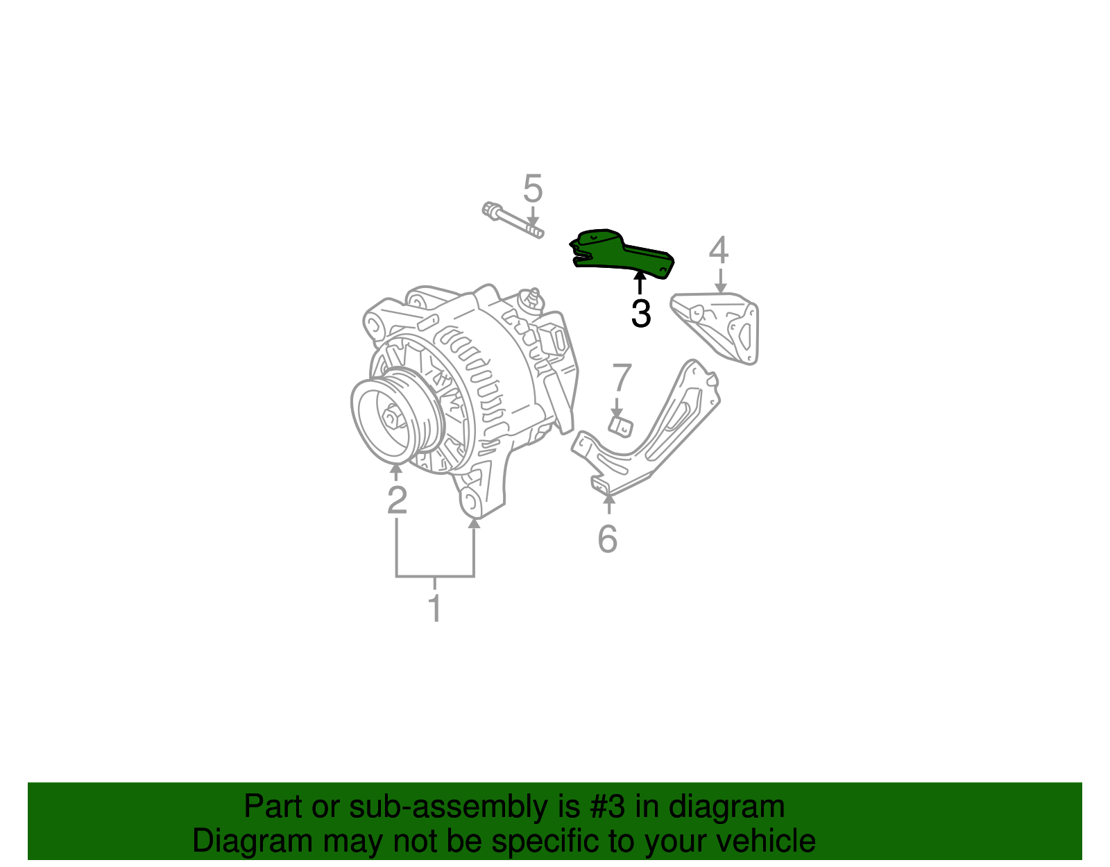 12512-20020 - 1997-2010 Toyota - Alternator Mount Bracket | Toyota Parts Delivered
