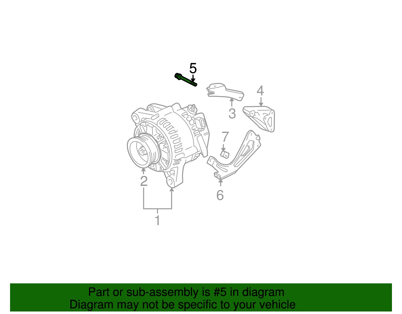 Genuine Toyota Alternator Mount Bolt part# 12515-0A010 for 1997-2010 ...