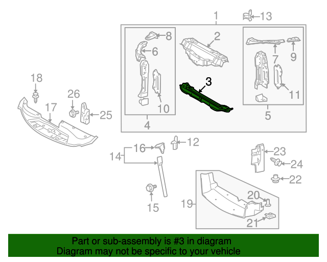 2006-2015 Lexus Radiator Support Tie Bar 57104-53020 | AutoNationParts.com
