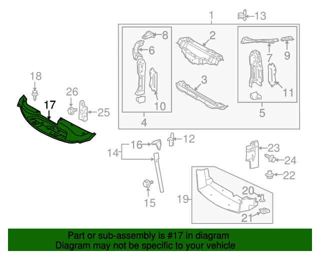 53295-53010 - Radiator Support Baffle 2006-2015 Lexus | AutoNationParts.com