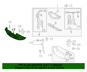 53295-53010 - Radiator Support Baffle 2006-2015 Lexus | AutoNationParts.com