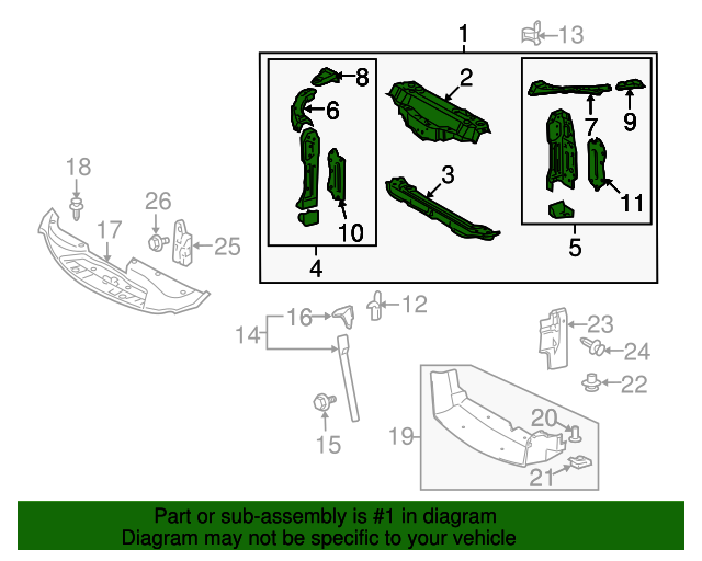 2006-2015 Lexus Radiator Support Panel 53201-53113 | OEM Parts Online