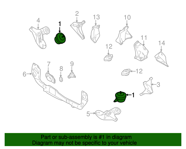 2000-2009 Audi Motor Mount 4B3-199-379-M | Genuine Audi Parts