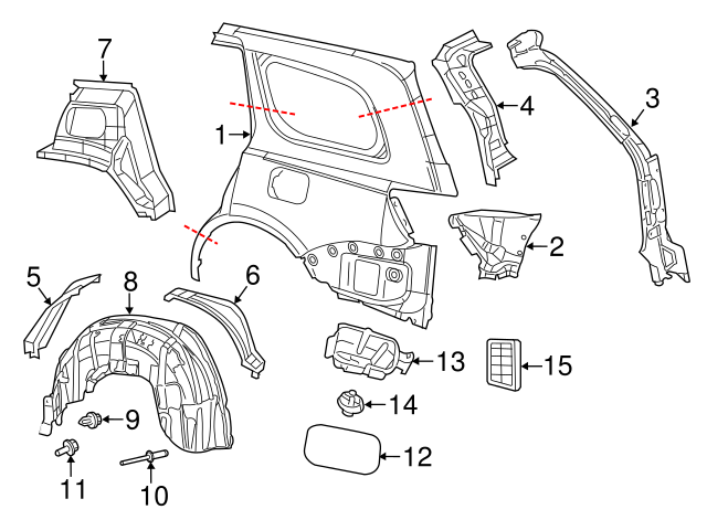 2011-2013 Jeep Grand Cherokee Fuel Fill Door 68031821AC | TascaParts.com