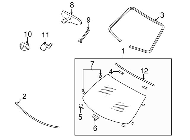 G2G16-89900 (g2g1689900) - 1991-2020 Infiniti Lift Gate Glass Dam ...