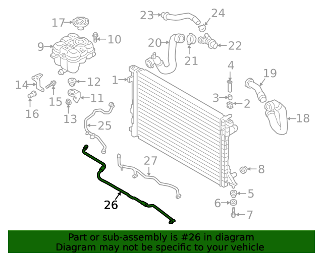 4M0-121-081-CN - Engine Coolant Overflow Hose 2019-2024 Audi ...
