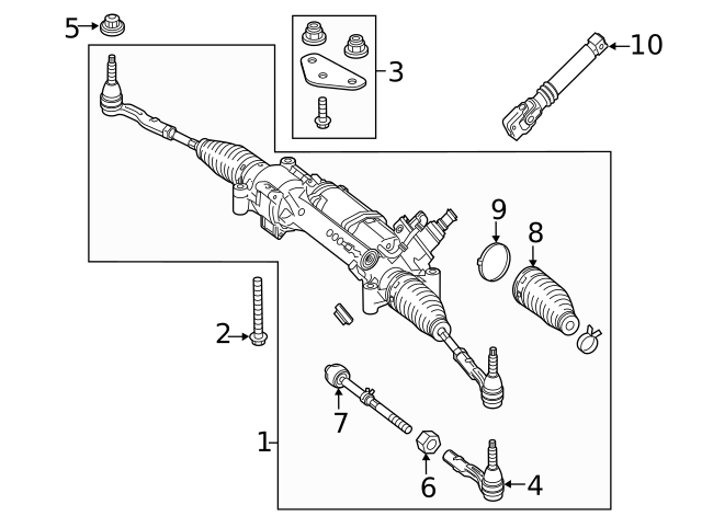 222-460-69-01 - Rack and Pinion Assembly 2018-2021 Mercedes-Benz ...
