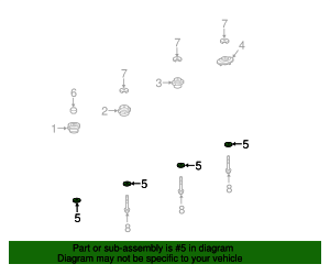 2014-2020 GM Body Bolt Lower Cushion Retainer 22806716 GM ...