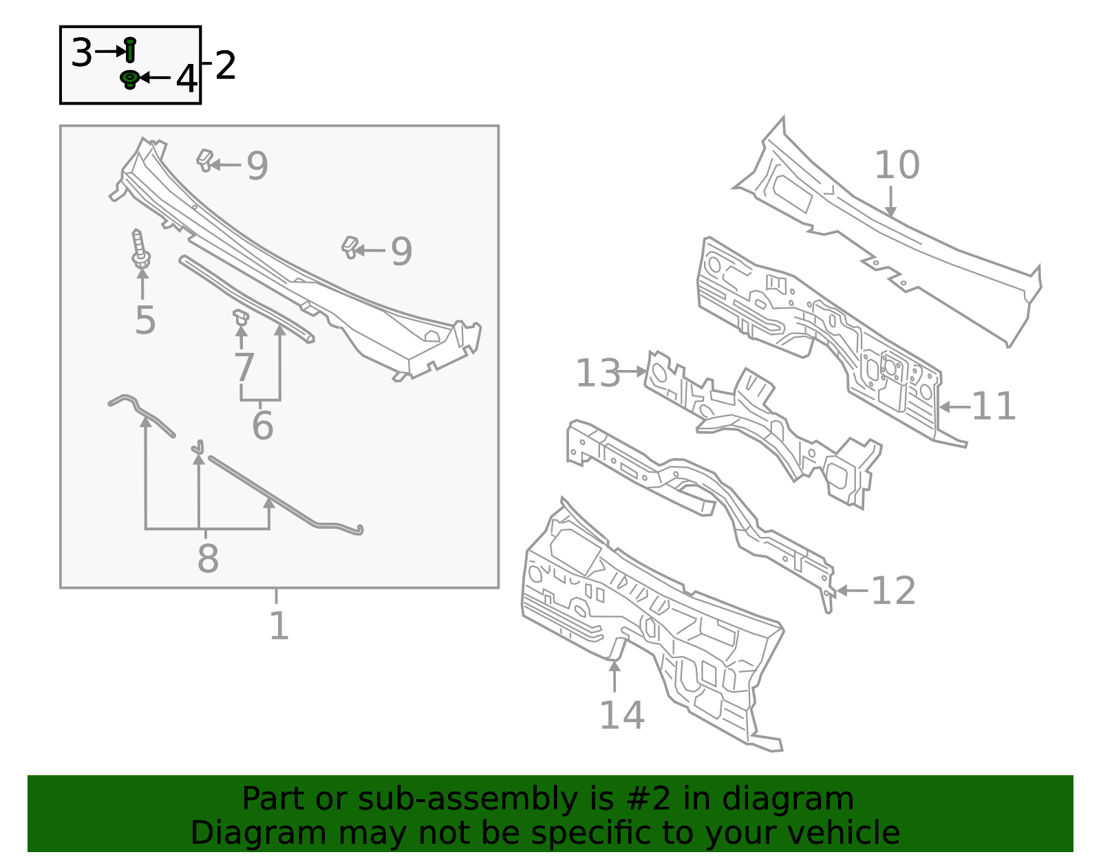 Genuine Cowl Grille Retainer for 2007-2025 Hyundai | Part# 86155-2H100 ...