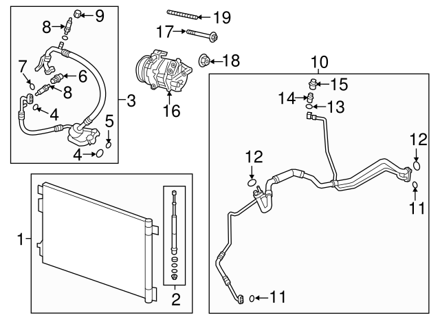 2017-2023 GM Air Conditioning Compressor and Condenser Hose 84812617 ...