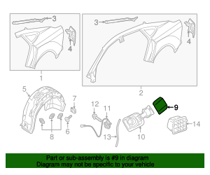 2012-2018 Audi Fuel Filler Door 4G8-809-907-A-GRU | AutoNationParts.com