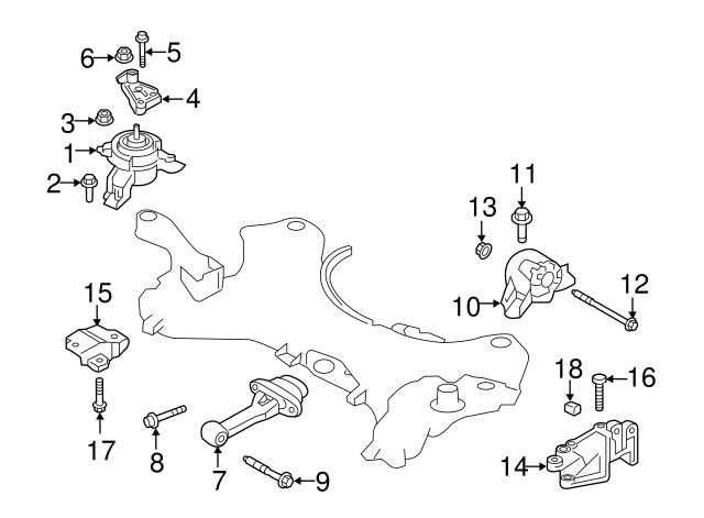 2013-2018 Hyundai Santa Fe Sport Trans Mount 21830-2W000 | OEM Parts Online