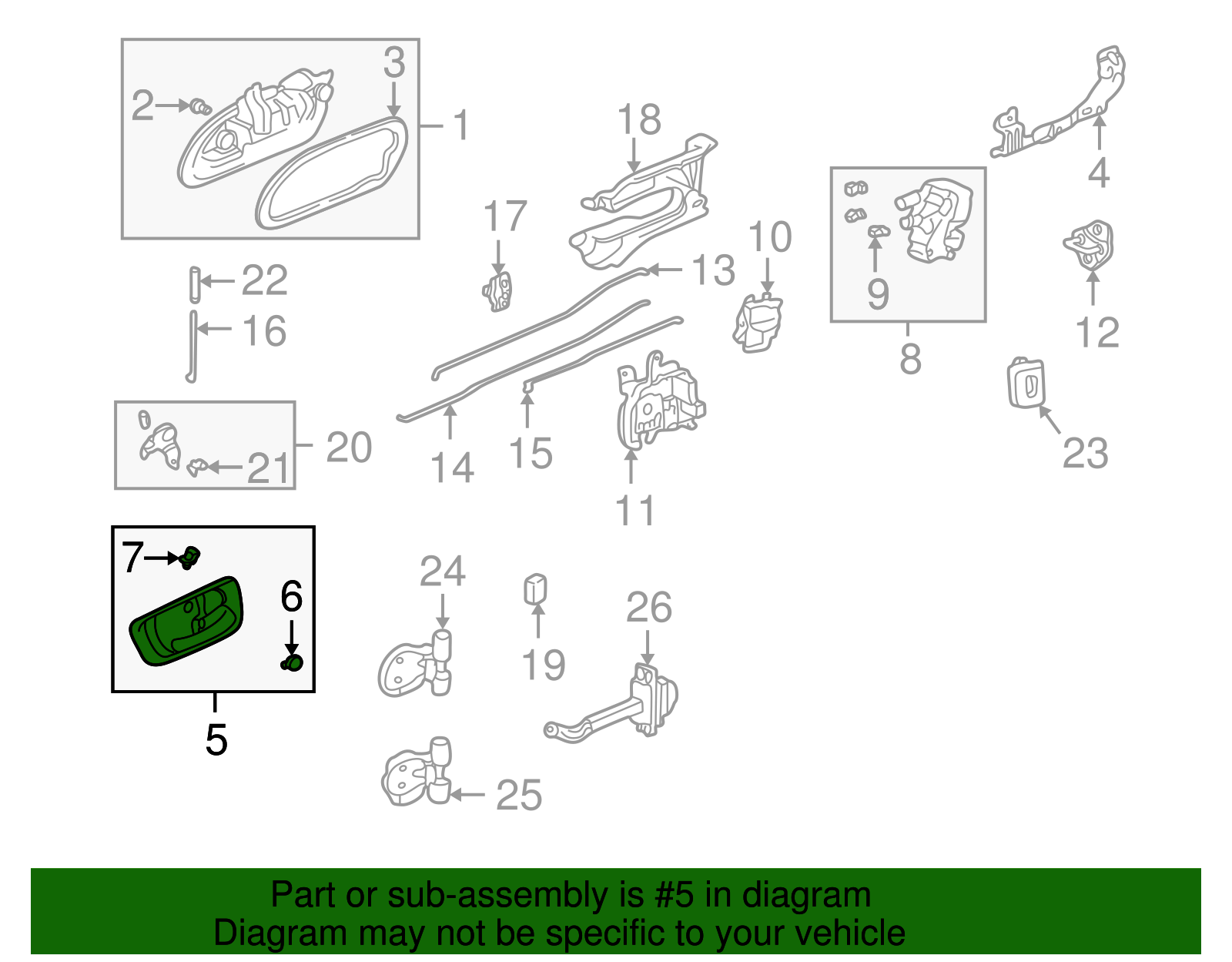 72620-S84-A01ZC - Handle, Inside 1998-2002 Honda Accord | Honda Parts ...