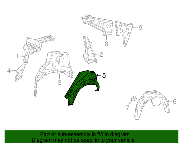 61632-06160 - Outer Wheelhouse - 2015-2017 Toyota Camry | nashuatoyota