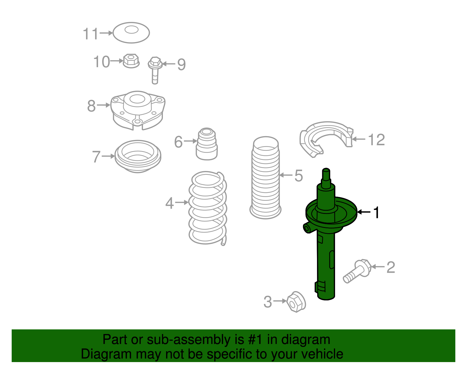 2018-2024 Volkswagen Tiguan Suspension Strut 5QF-413-031-AR ...