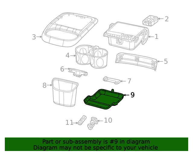 5RS89DX9AA - Console Mat - 2017-2023 Chrysler | Mopar Parts Canada